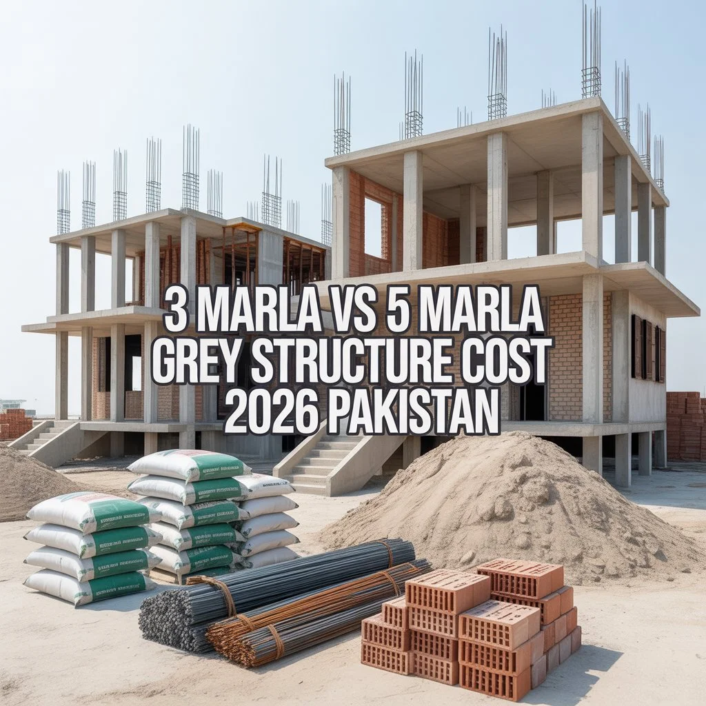 3 Marla vs 5 Marla Grey Structure Cost 2026 Pakistan – Complete Budget Guide - ArzaayPak.com ...